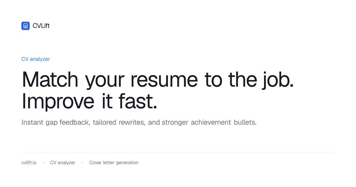 AI Cover Letter Generator — Free, Tailored to the Job (2026) — CVLift ...